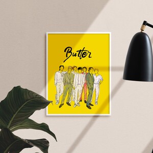 BTS Butter Poster Set, Kpop Butter, BTS Room Decor, BTS Calligraphy ...
