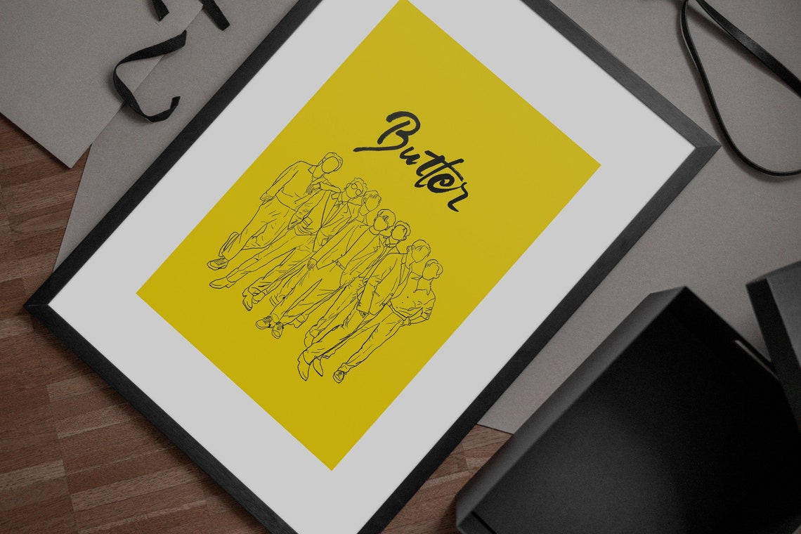 BTS Butter Poster Set, Kpop Butter, BTS Room Decor, BTS Calligraphy ...