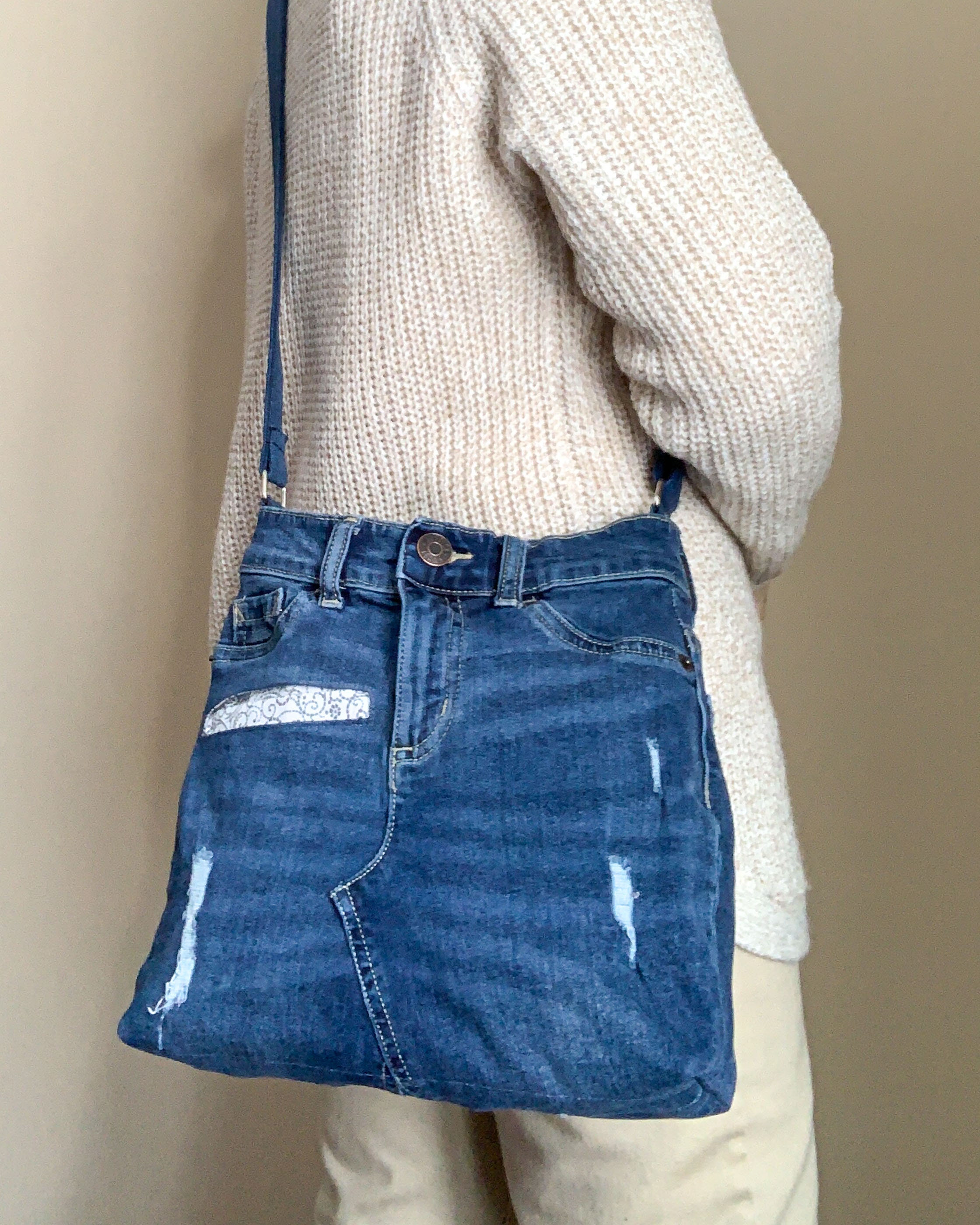 Crossbody Jean Bag Jean Shoulder Bag Denim Purse Justice - Etsy