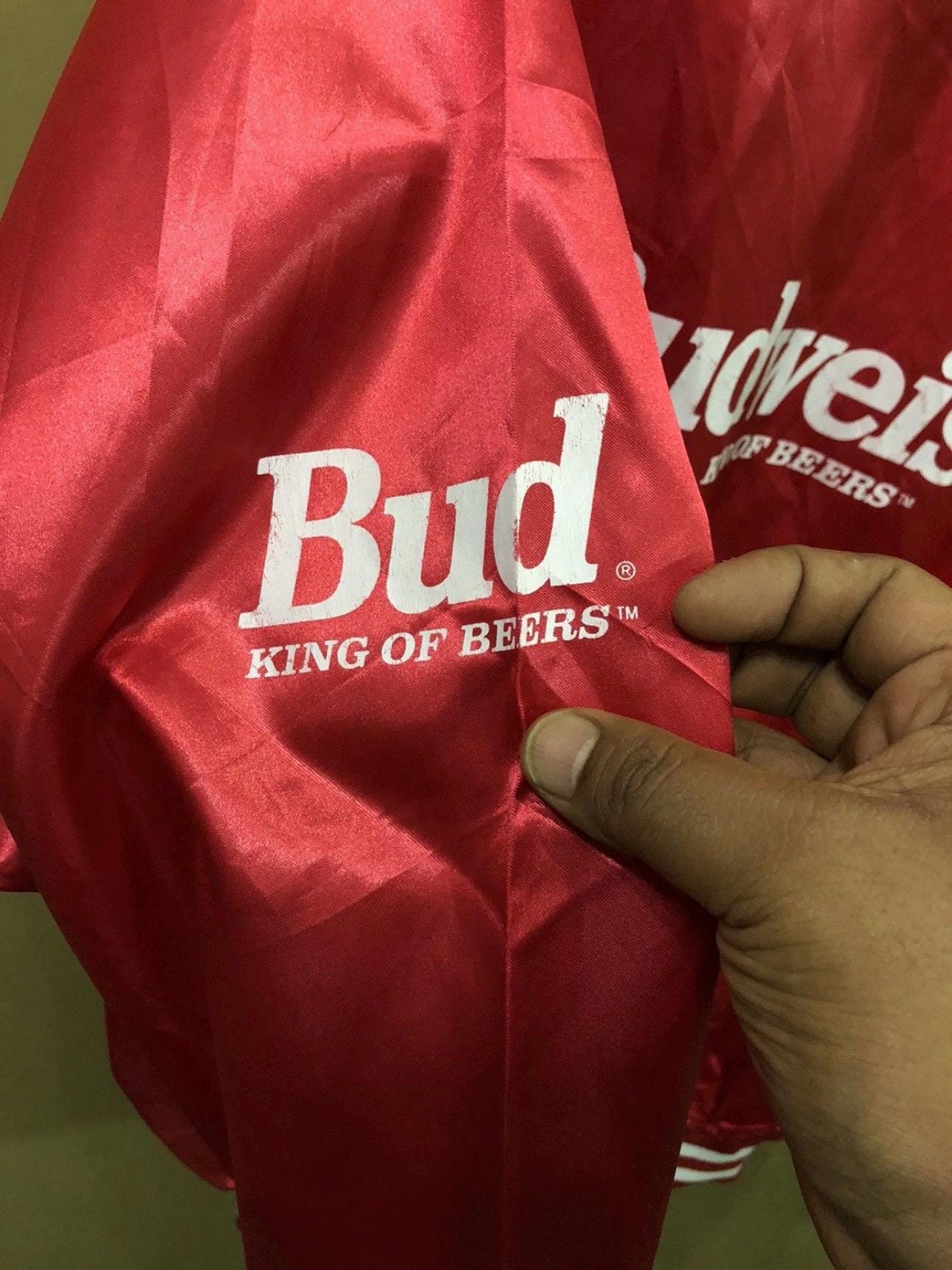 Vintage Budweiser Big Logo Bomber Jacket - Etsy