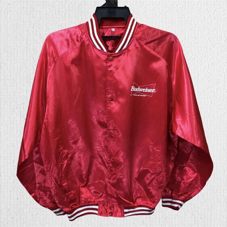 Vintage Budweiser Big Logo Bomber Jacket - Etsy