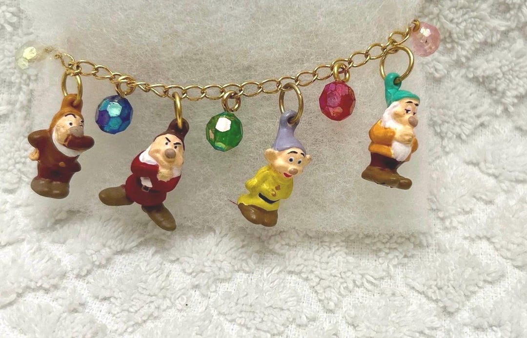 7 Dwarves Gold Bracelet With Multi Colored Baubles. 6.5”. Disney by ...