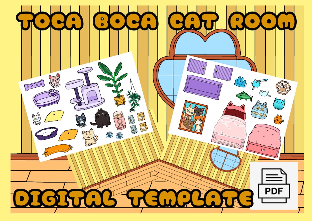 Toca Boca Cat Room / Toca Boca Papercraft / Quiet Book Pages ...