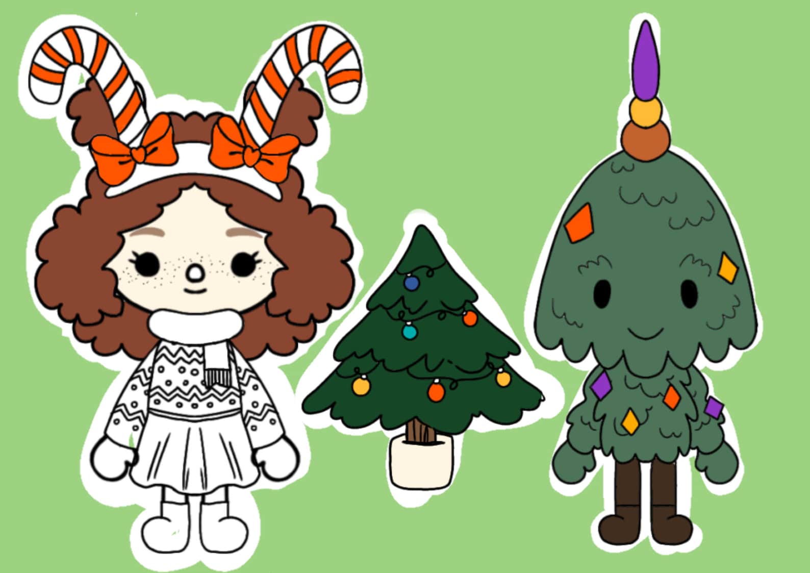 Printable Uncolored Christmas Toca Boca Paper Doll and Clothes / Toca ...