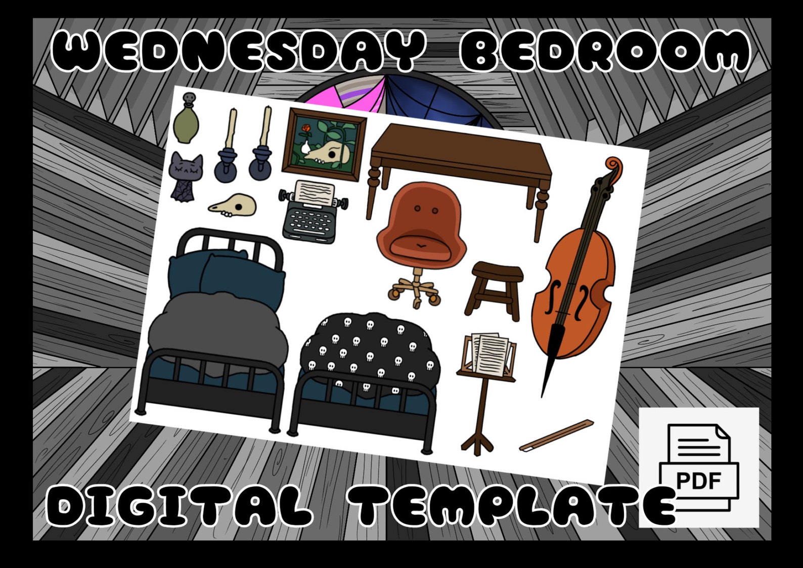 WEDNESDAY Bedroom / Toca Boca Papercraft / Quiet Book Pages / Printable ...