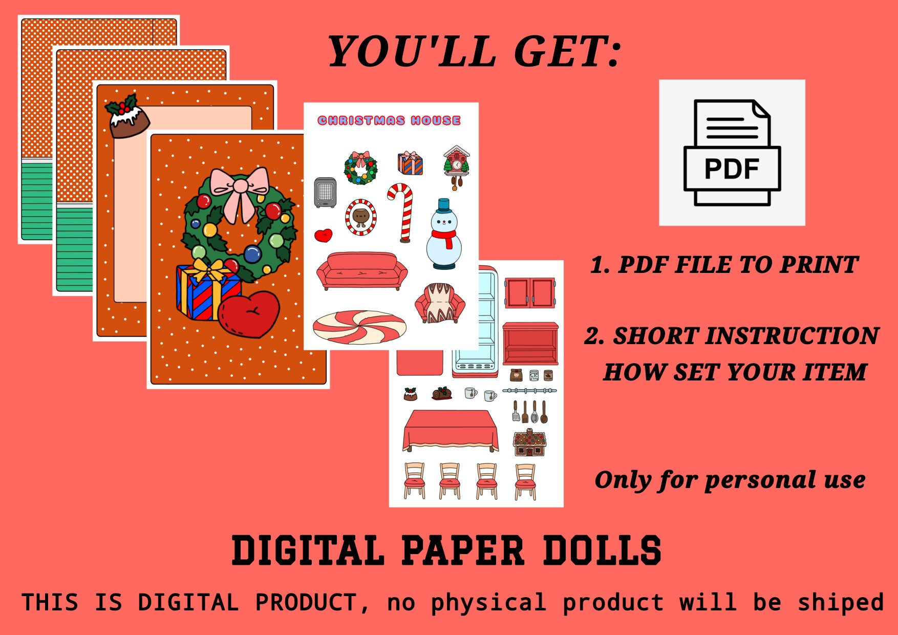 Printable Toca Boca Christmas House / Toca Boca Papercraft / Quiet Book ...