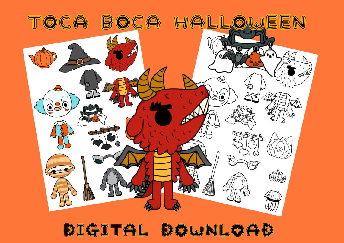 Printable Toca Boca Halloween Costumes / Toca Boca Paper Clothes ...