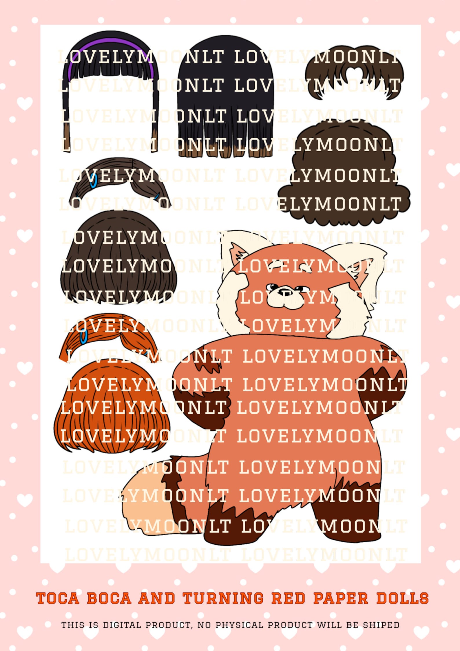 Toca Boca Turning Red Paper Dolls / Toca Boca Papercraft / - Etsy Hong Kong