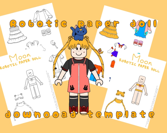 Robotic Paper Doll: Printable Roblox Template (digital Download) - Etsy