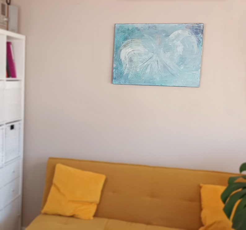 Guardian Angel Muriel - Hand-painted Acrylic Painting - Modern and ...