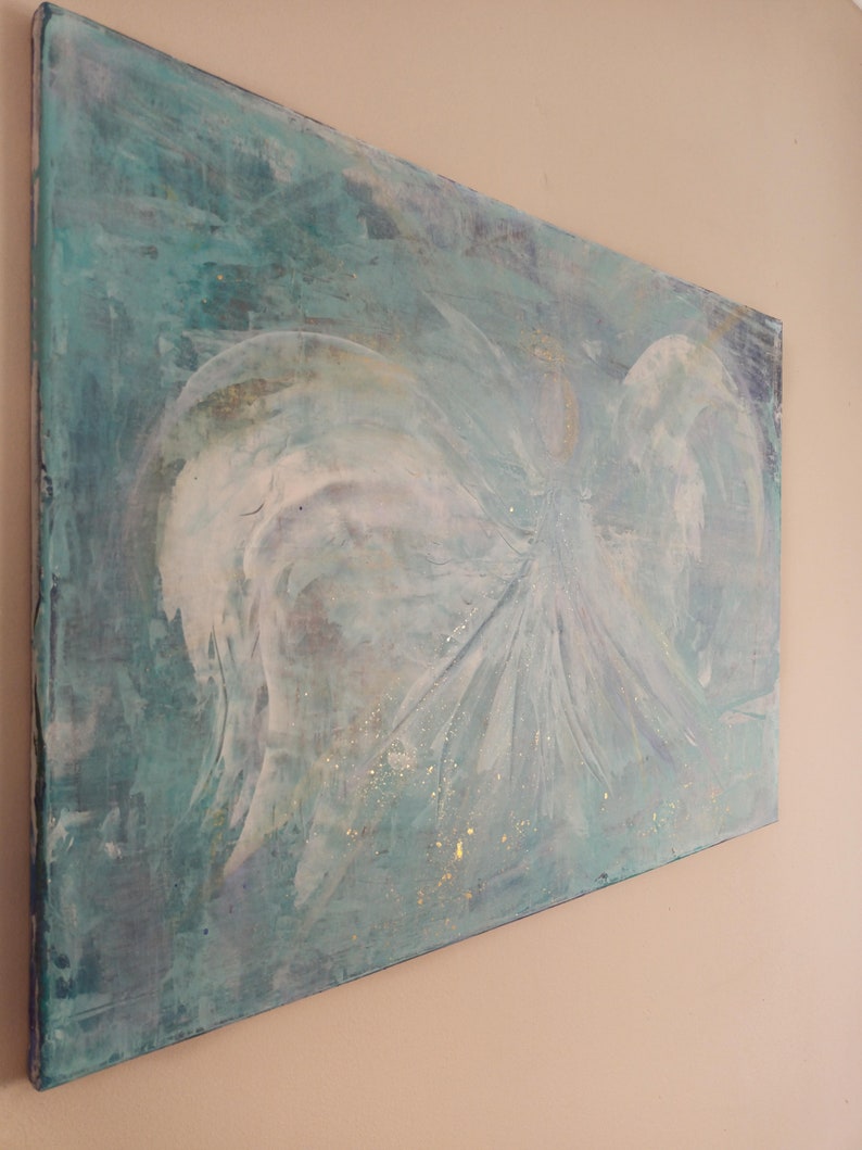 Guardian Angel Muriel Hand-painted Acrylic Painting Modern - Etsy UK