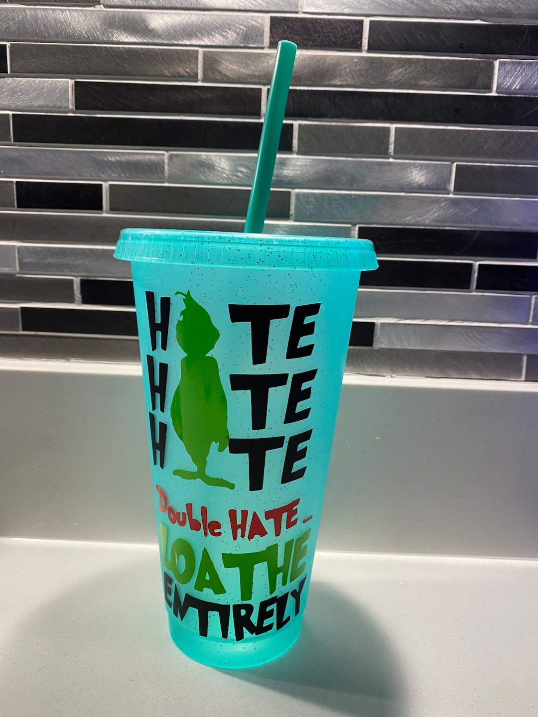 Grinch Inspired Cold Cup - Etsy UK