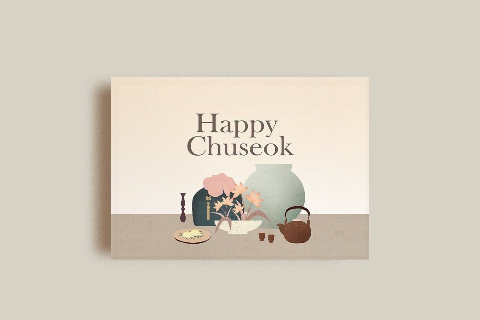 Happy Chuseok Card Printable Korea's Thanksgiving Day Card Traditional ...