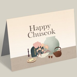 Happy Chuseok Card Printable Korea's Thanksgiving Day Card Traditional ...