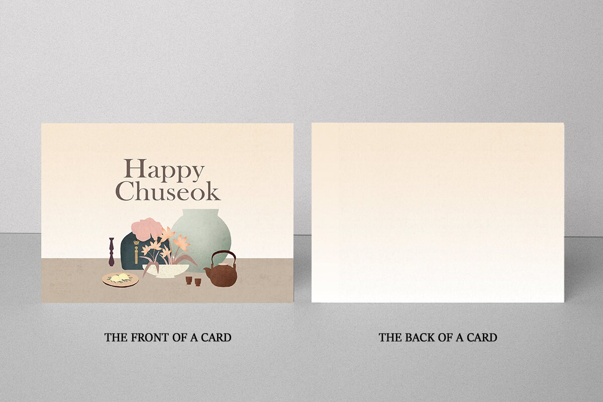 Happy Chuseok Card Printable Korea's Thanksgiving Day Card Traditional ...