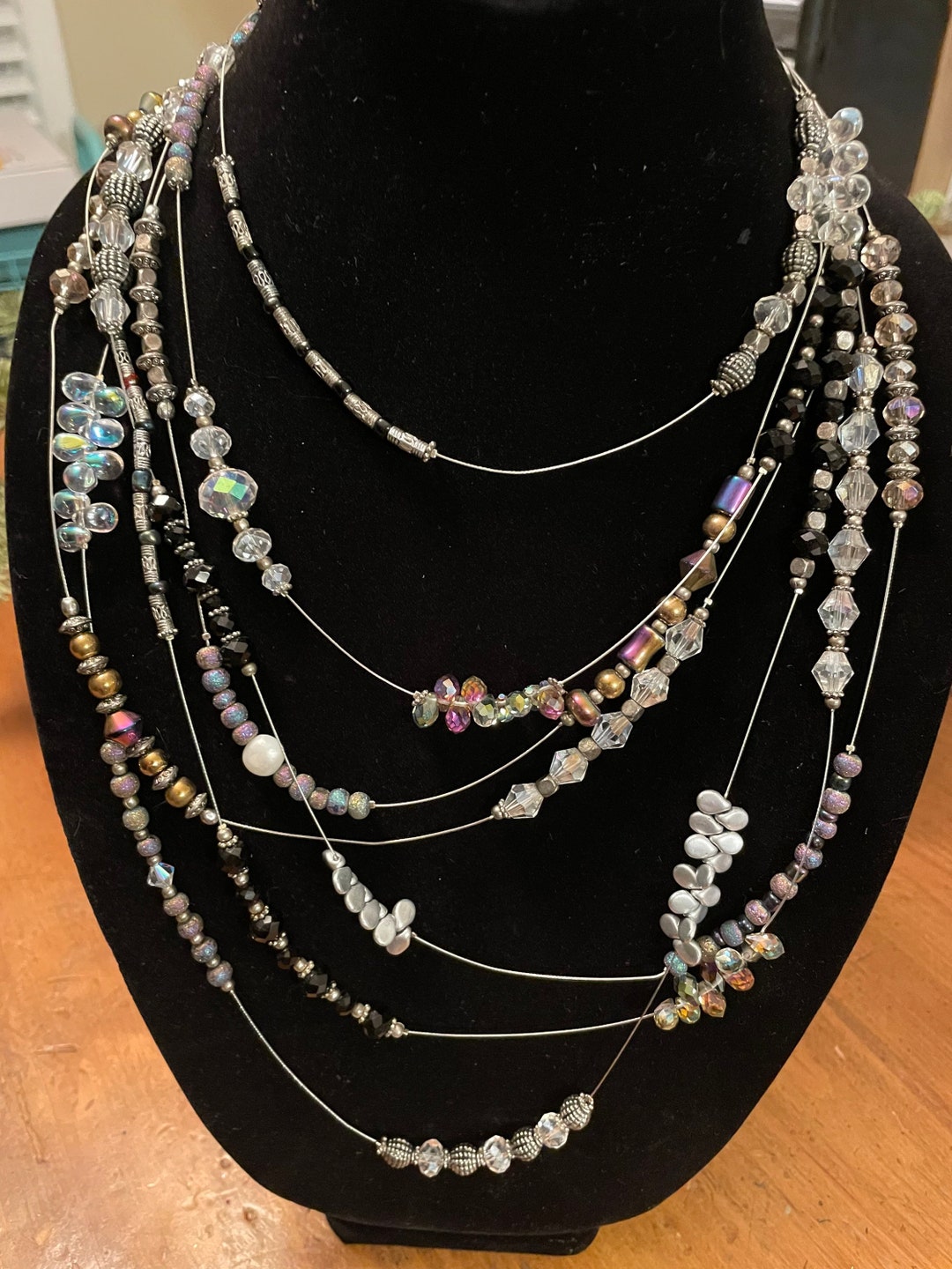 Gorgeous Long Bib String Necklace - Etsy