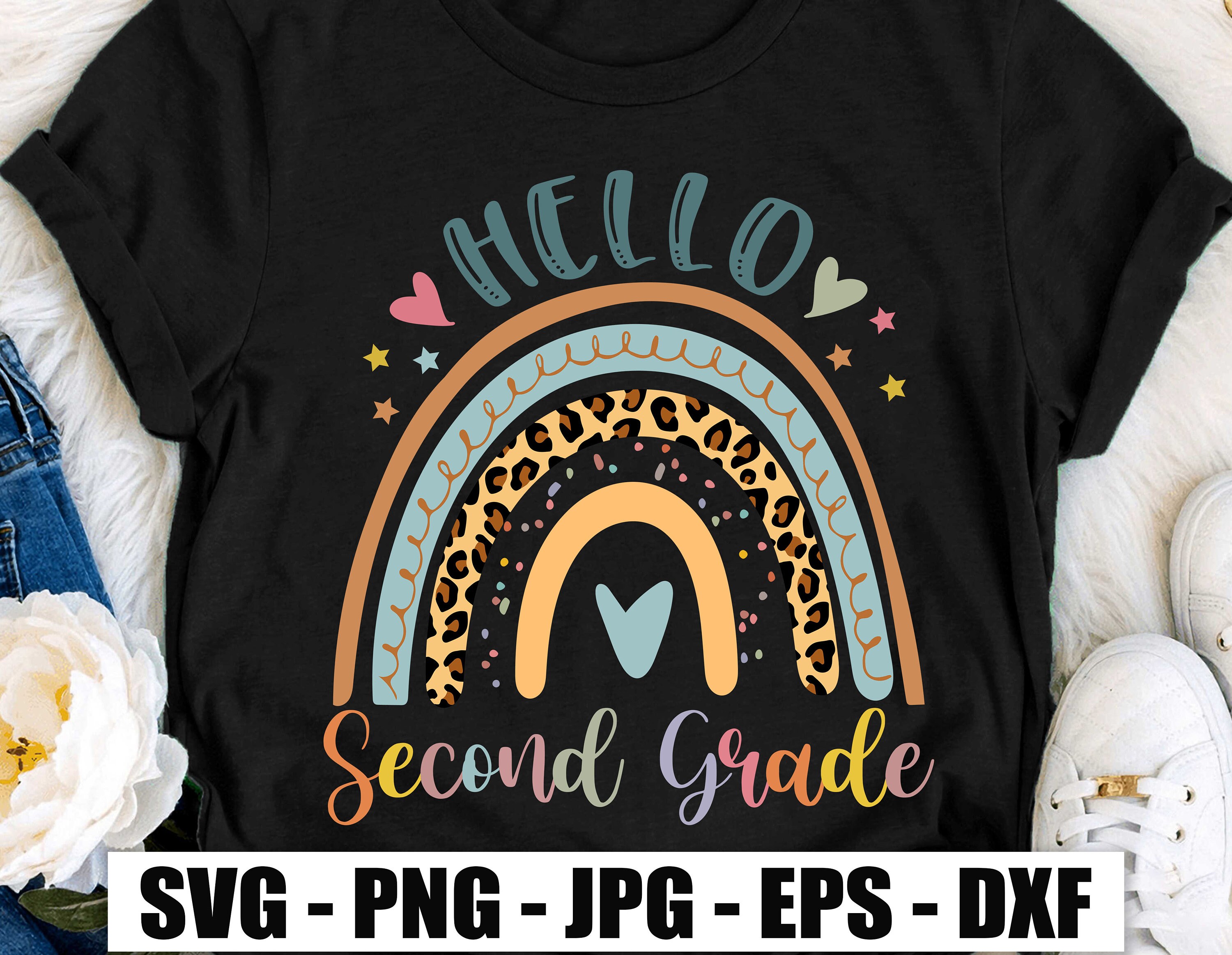 Hello Second Grade Rainbow Svg 2nd Grade Svg Back to School | Etsy