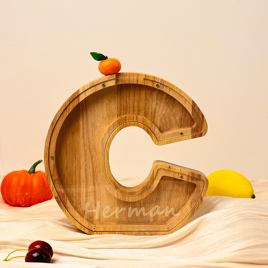 Custom Coin Bank With Name Wooden Letter Piggy Bank for Girls - Etsy