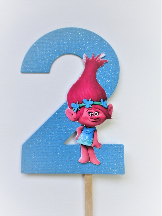 Poppy Trolls Inspired Cake Topper Birthday Cake Topper | Etsy