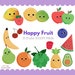 Fruit Clipart Set Kawaii Cute Fruit Clip Art Set Png Files Fruit Kawaii ...