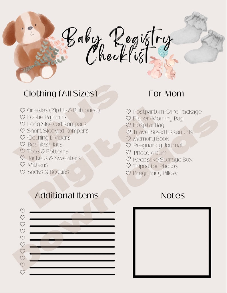 Baby Registry Checklist Detailed Checklist Registry Essentials Baby ...