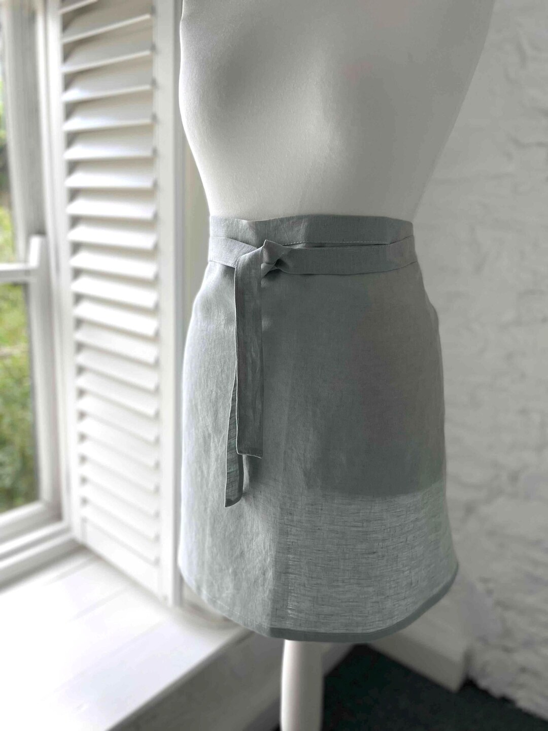 FRENCH LINEN Half Apron - Sea Green - Etsy