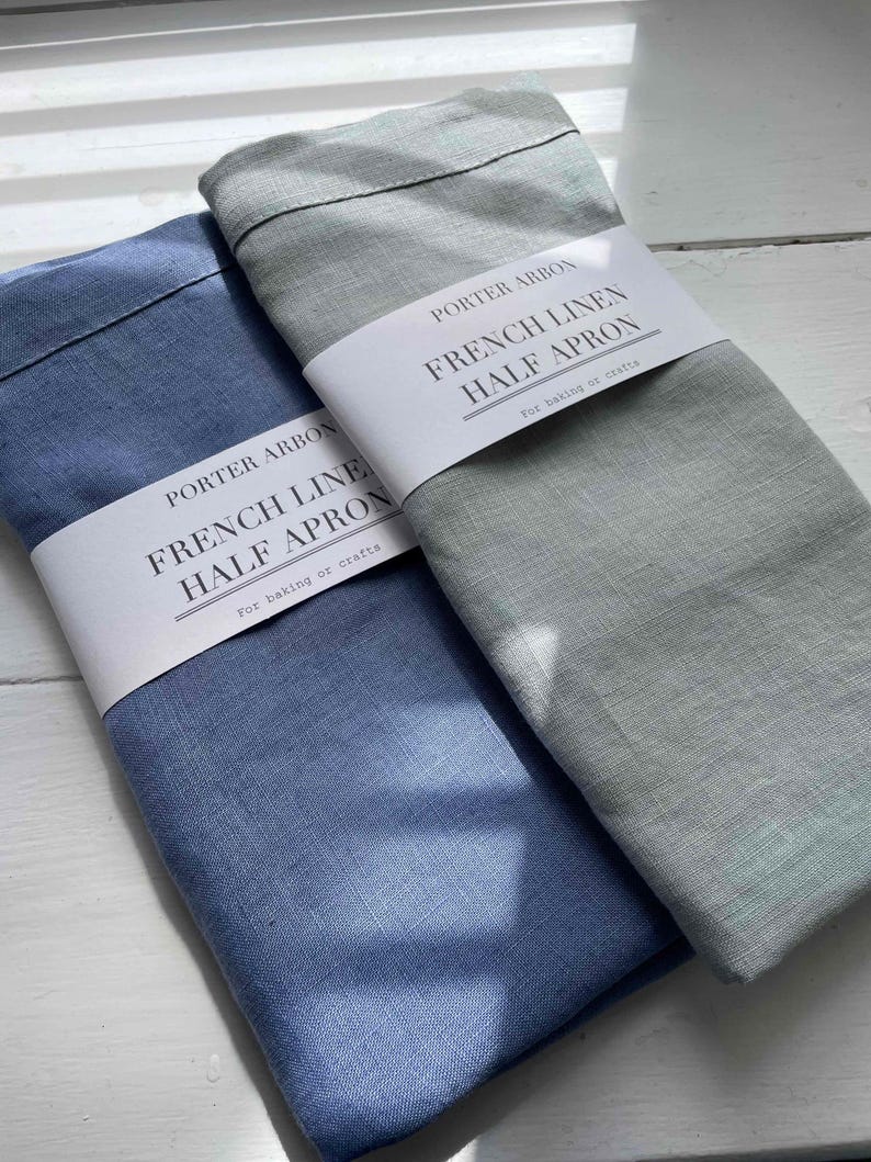 FRENCH LINEN Half Apron - Sea Green - Etsy