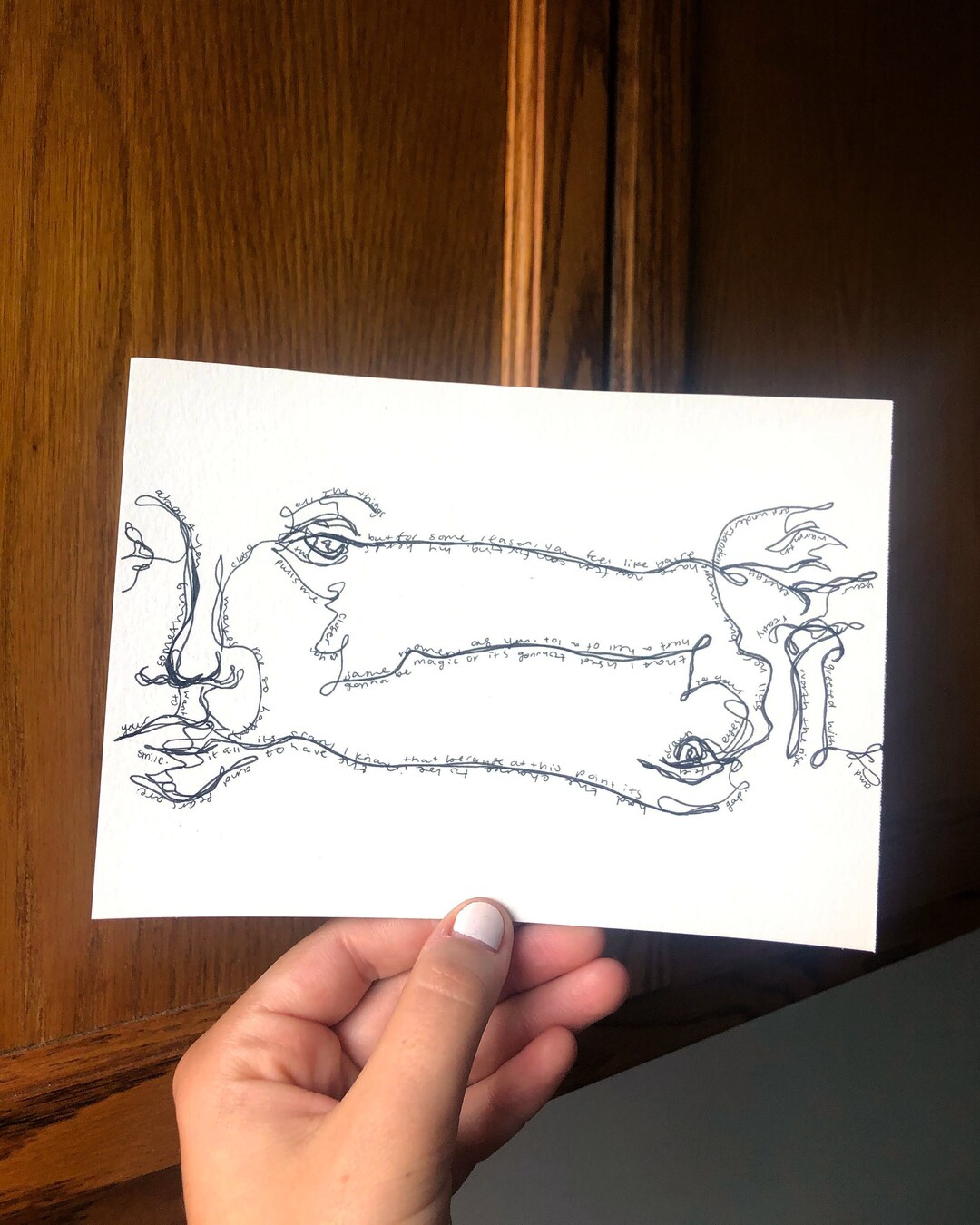 Face Visual Poetry Line Drawing Print - Minimalist Art - Etsy