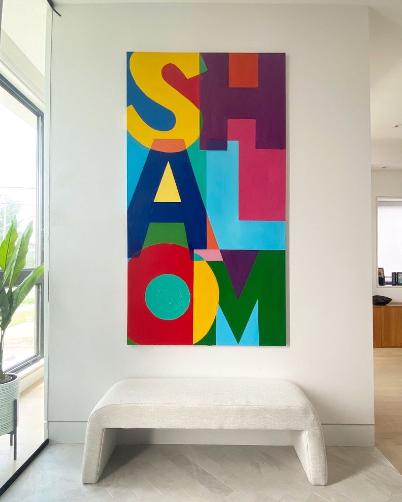 Shalom Art - Acrylic Paint on Canvas, Jewish Art, Shalom Painting. - Etsy