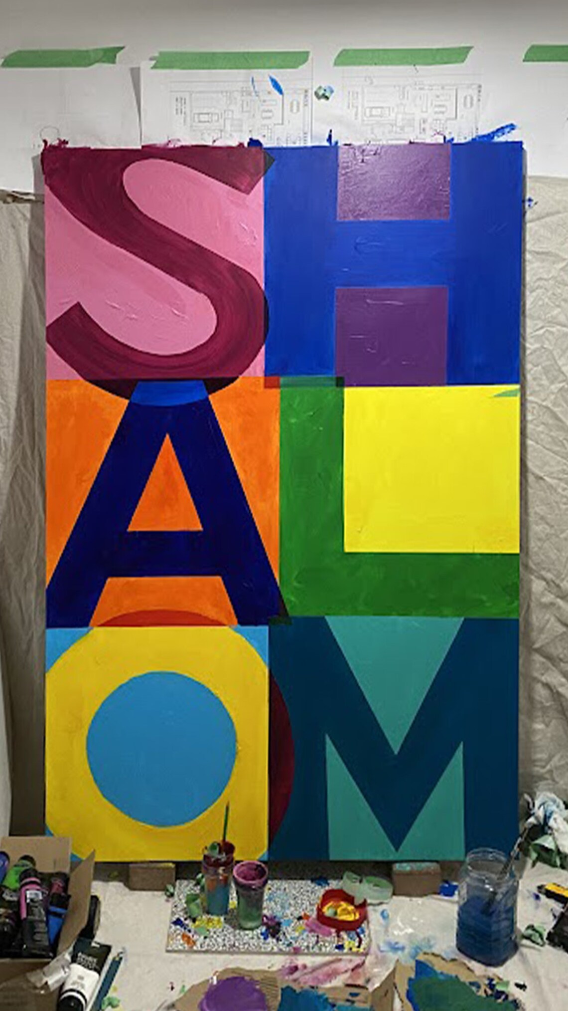Shalom Art - Acrylic Paint on Canvas, Jewish Art, Shalom Painting. - Etsy