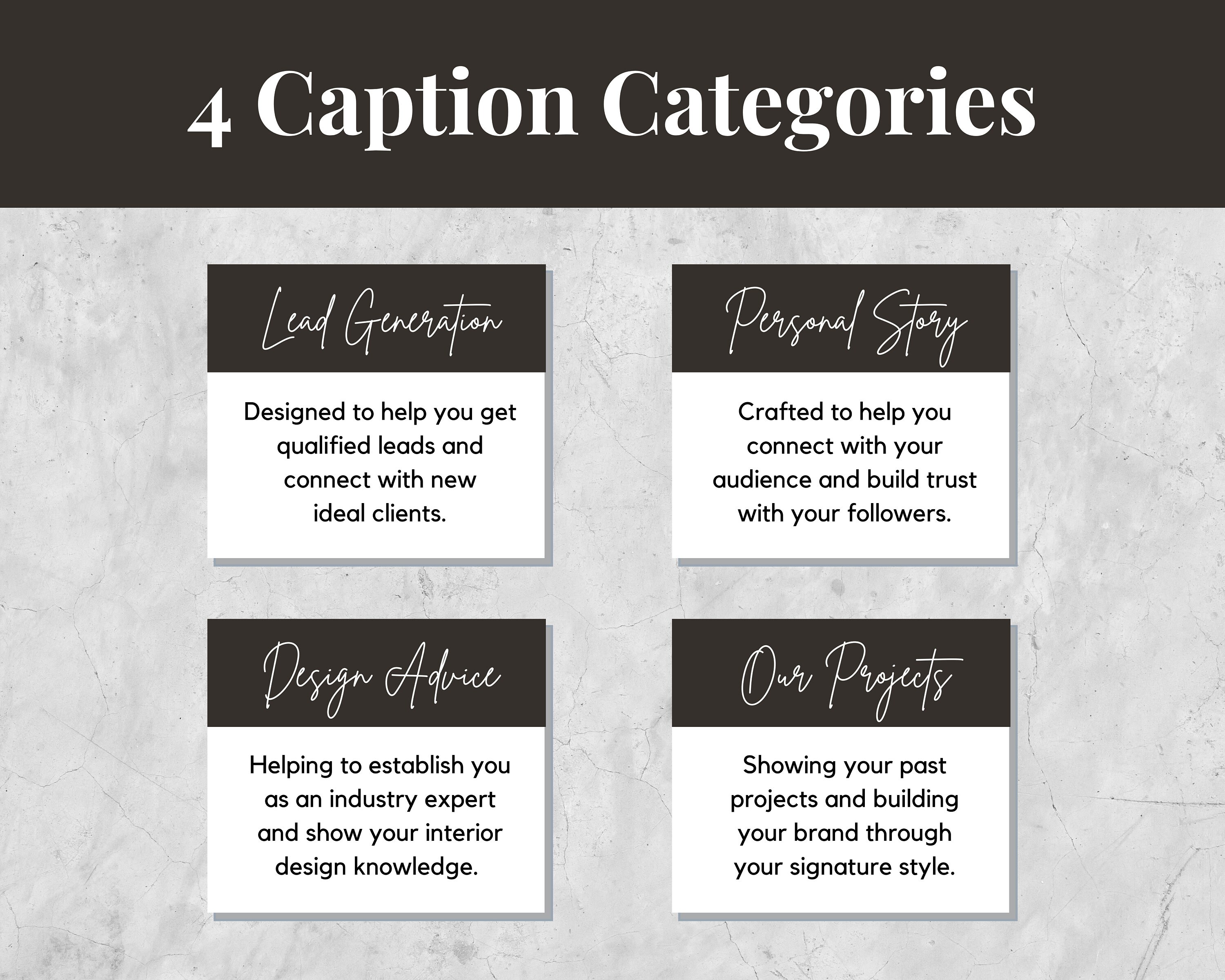 3 Month Interior Design Caption Template Volume 1 Social Media Prompts ...