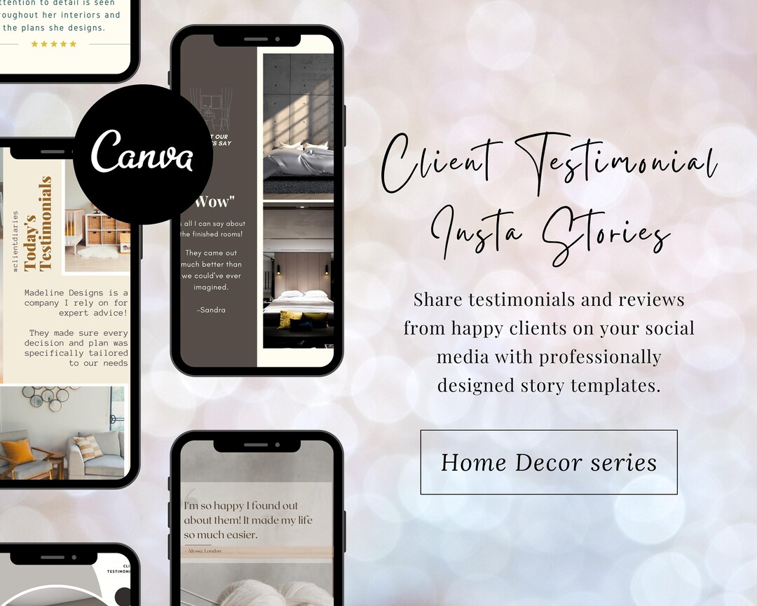 Interior Design Testimonials Insta Story Templates Social - Etsy
