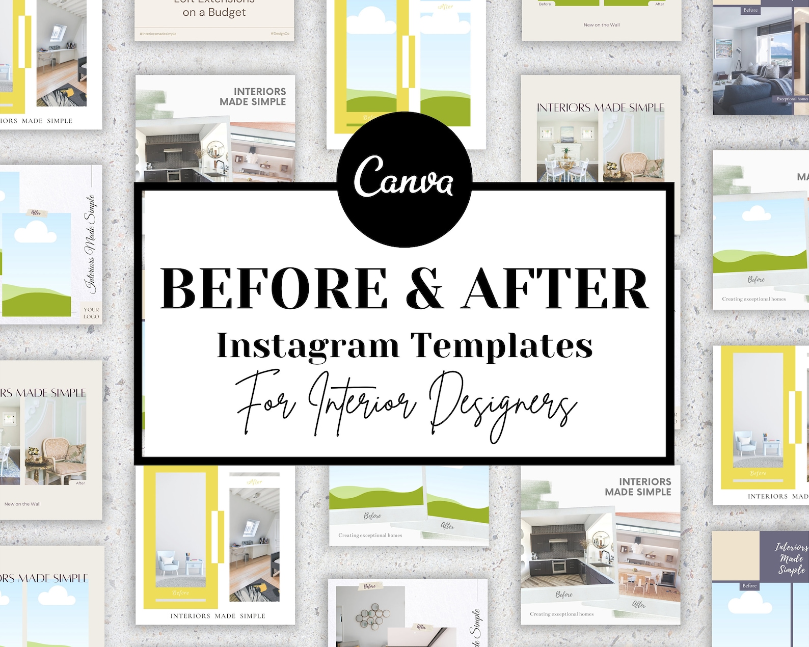 Before and After Editable Interior Design Instagram Template | Social ...