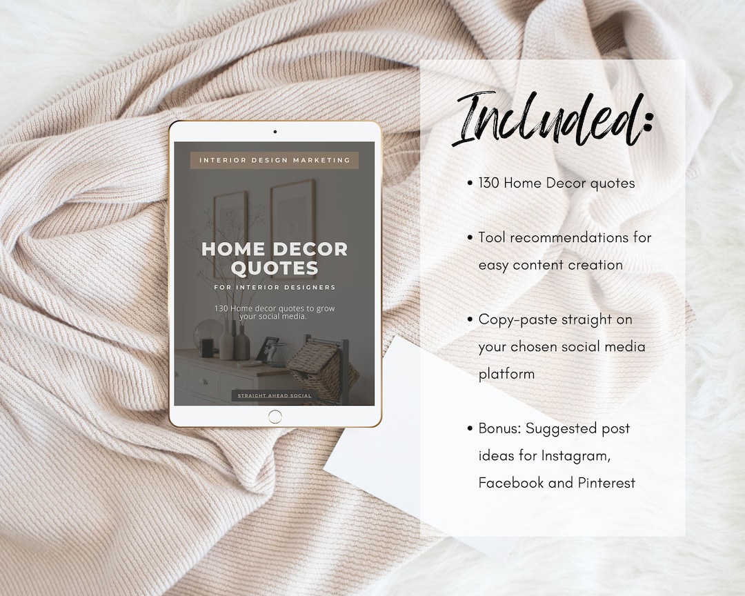 Inspirational Home Decor Quotes for Social Media Content | Instagram ...