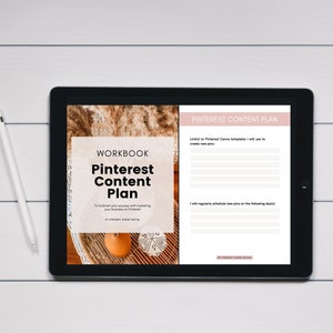 Pinterest Content Plan Template Printable Pinterest Workbook Pinterest ...
