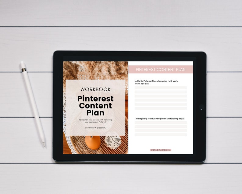 Pinterest Content Plan Template Printable Pinterest Workbook Pinterest ...
