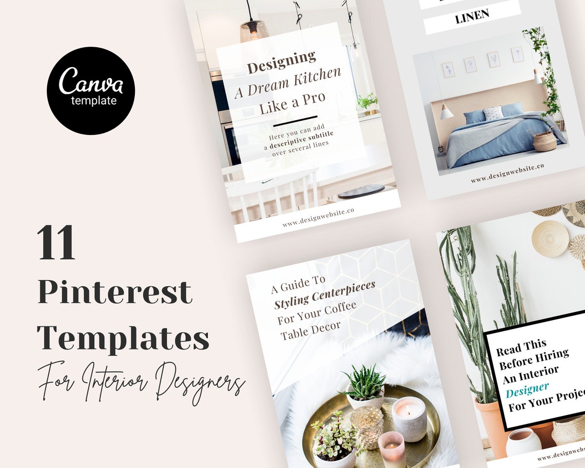Pinterest Home Decor Canva Templates Customizable Pin Templates ...