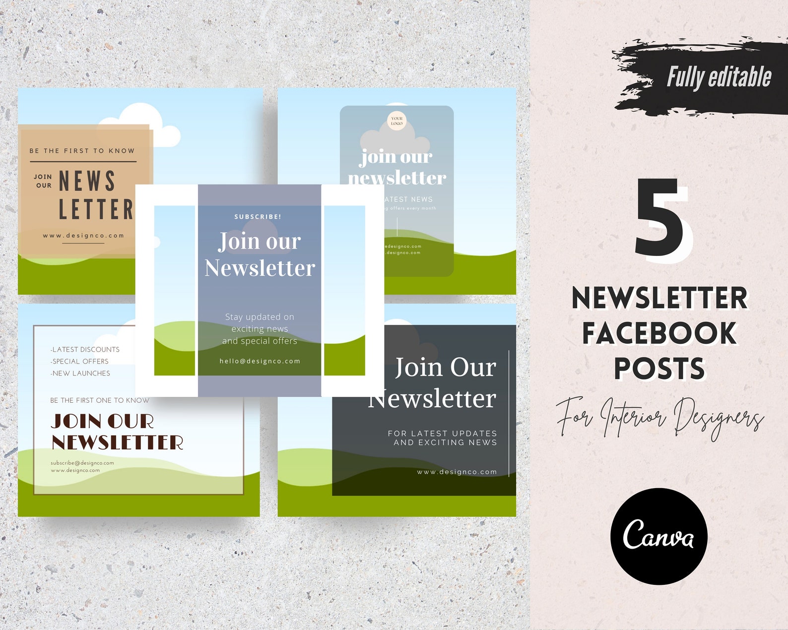 Facebook Join Our Newsletter Templates for Home Decorators Social Media ...