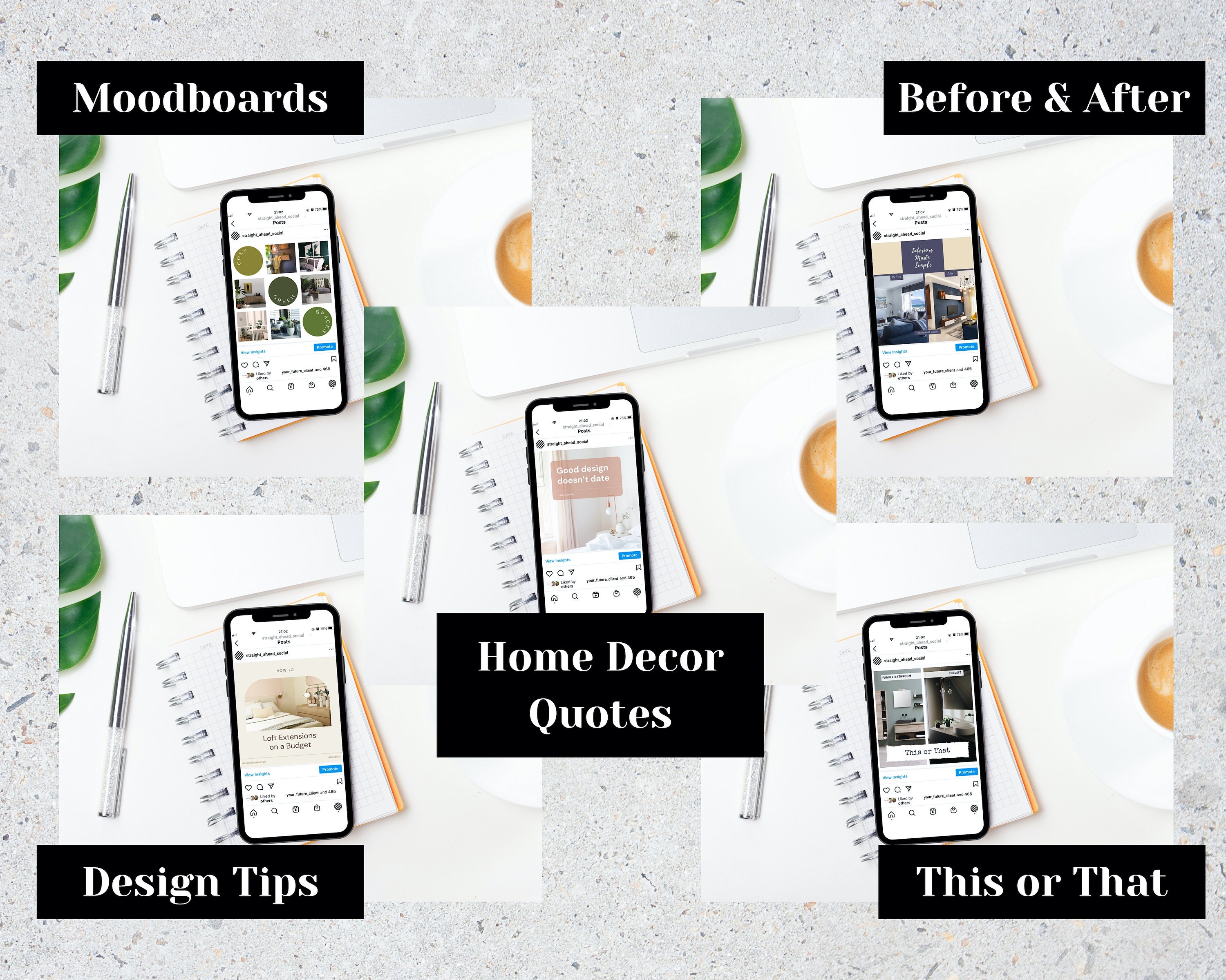 Ultimate Interior Design Content Pack for Instagram Home Decor ...