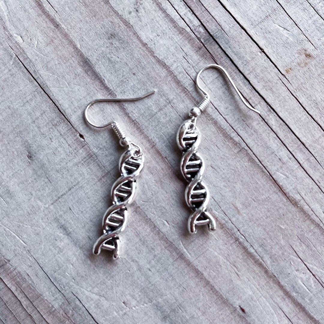 DNA Helix Earrings Genetic Disease Awareness Hanging Dangle - Etsy