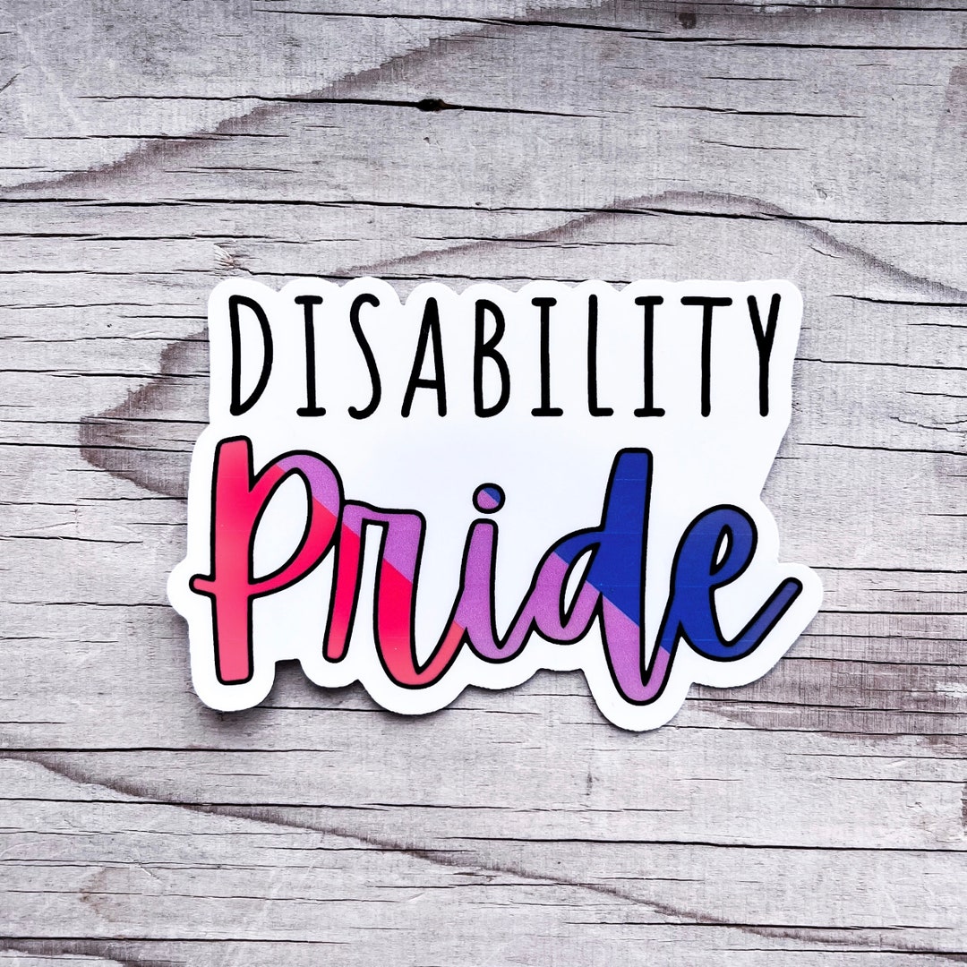 Bisexual Bi Disability Pride Flag LGBTQIA+ Sticker Vinyl Car Decal ...