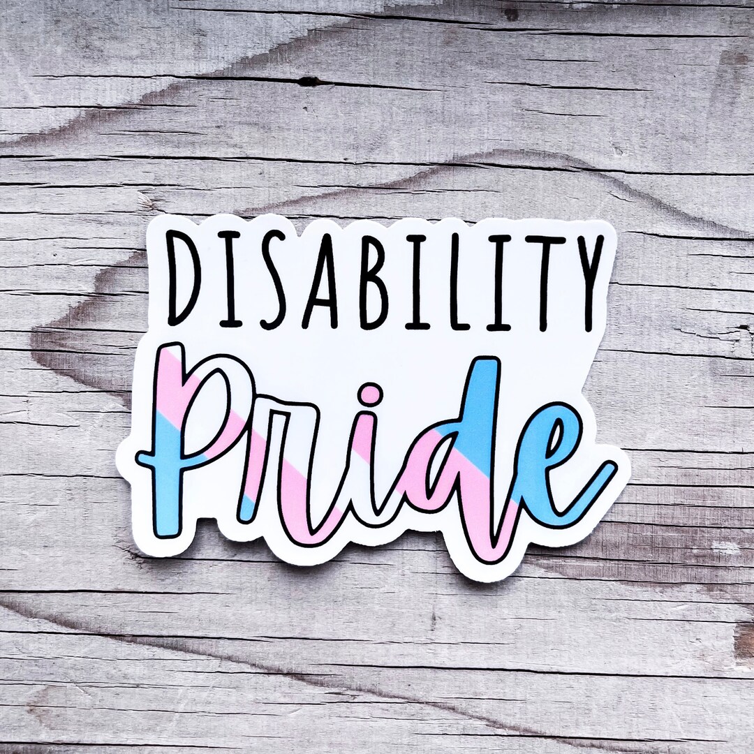 Trans Disability Pride Flag LGBTQIA Sticker Vinyl Car Decal Disabled ...