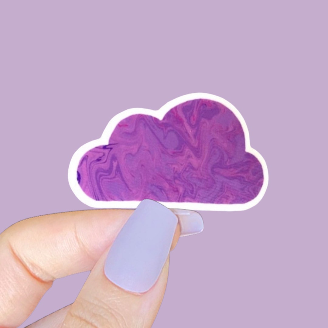 Purple Cloud Sticker, Cloud Stickers, Vinyl Gloom Decal, Small Journal ...