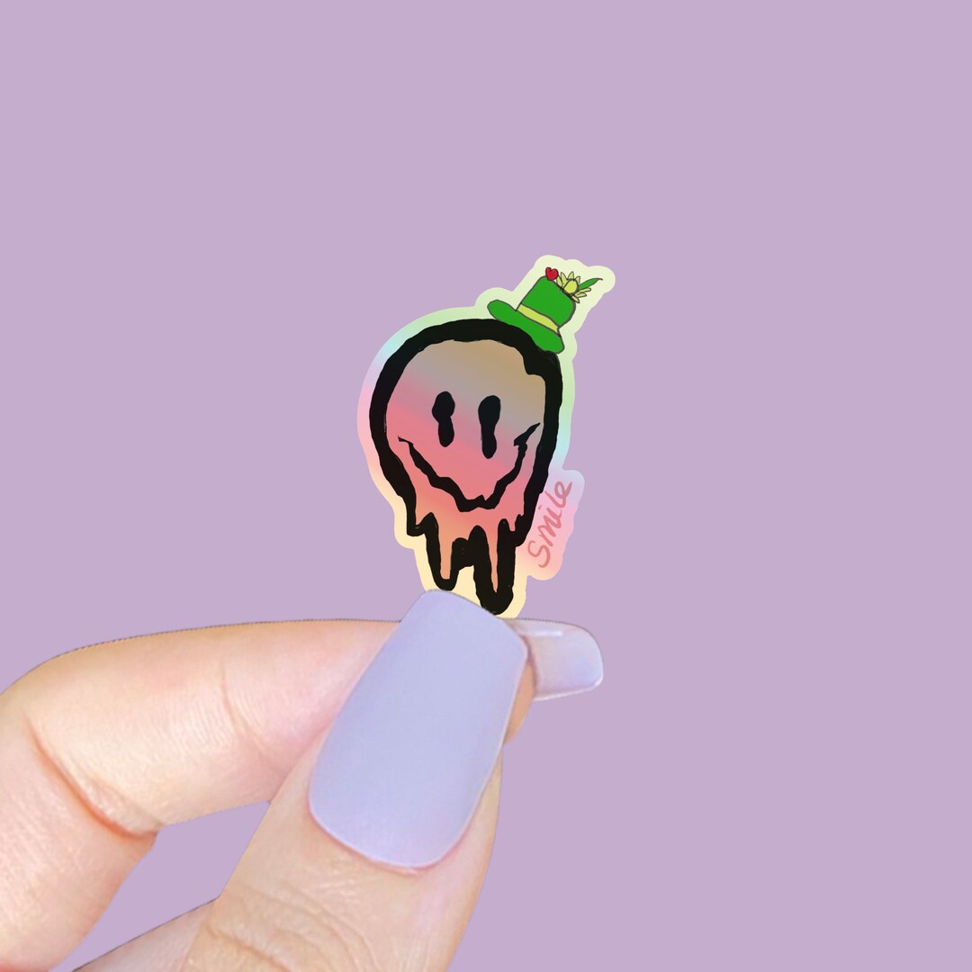 Smiley Sticker Holographic, Happy Stickers, Smiley Face, Planner ...