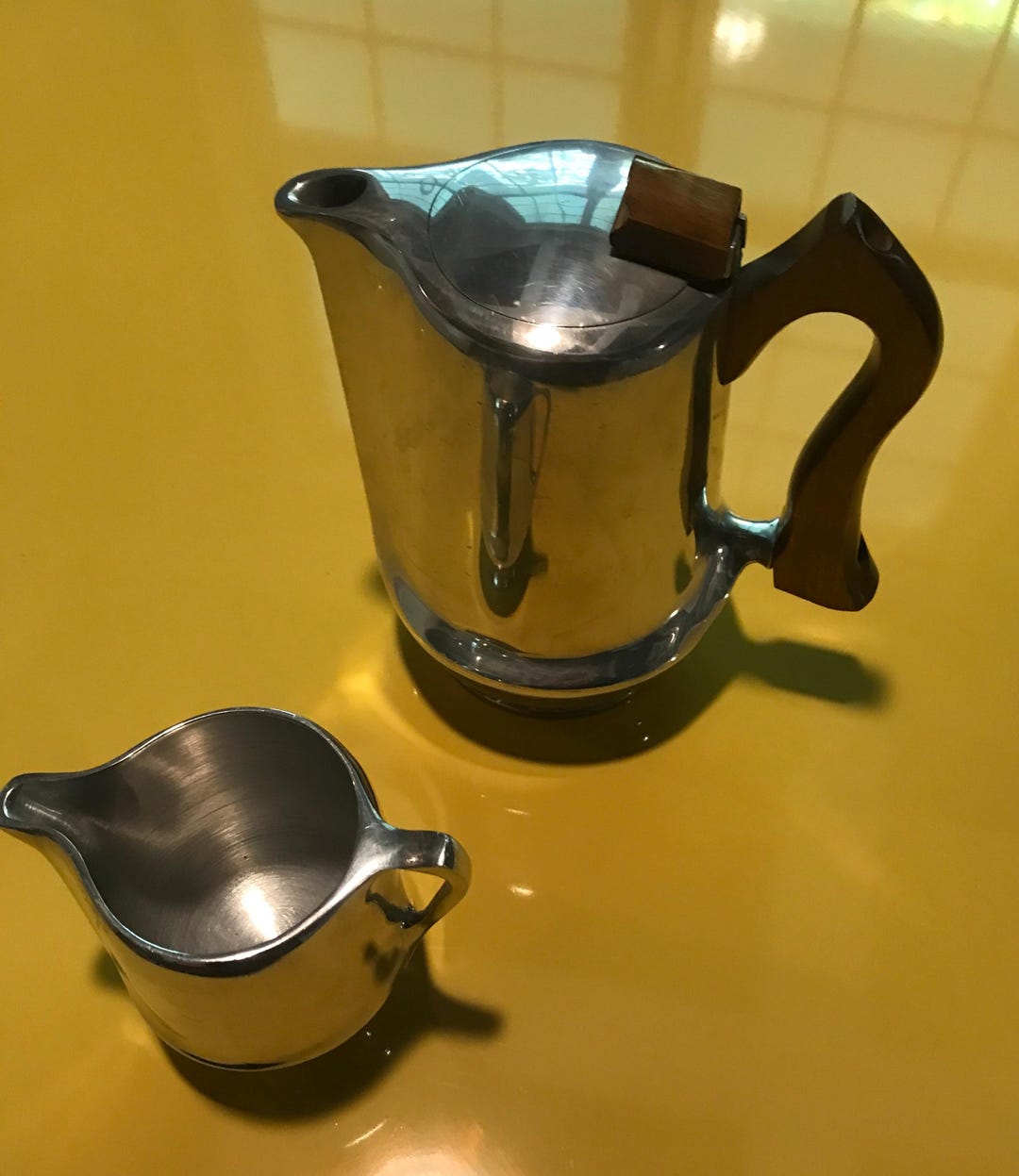 Mid Century Modern 1950's Picquot Ware Stainless Steel Hot Water Teapot ...
