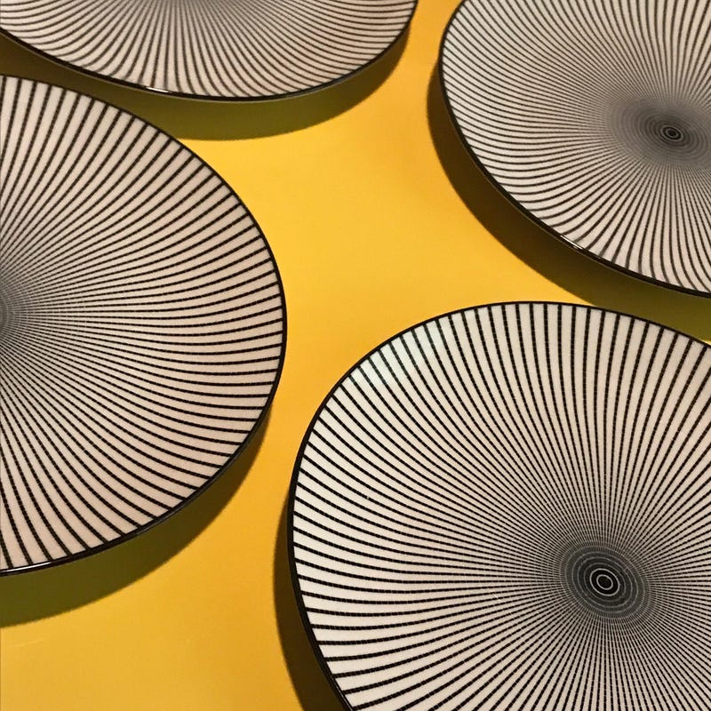 Black and White Geometric Dinnerware - Etsy