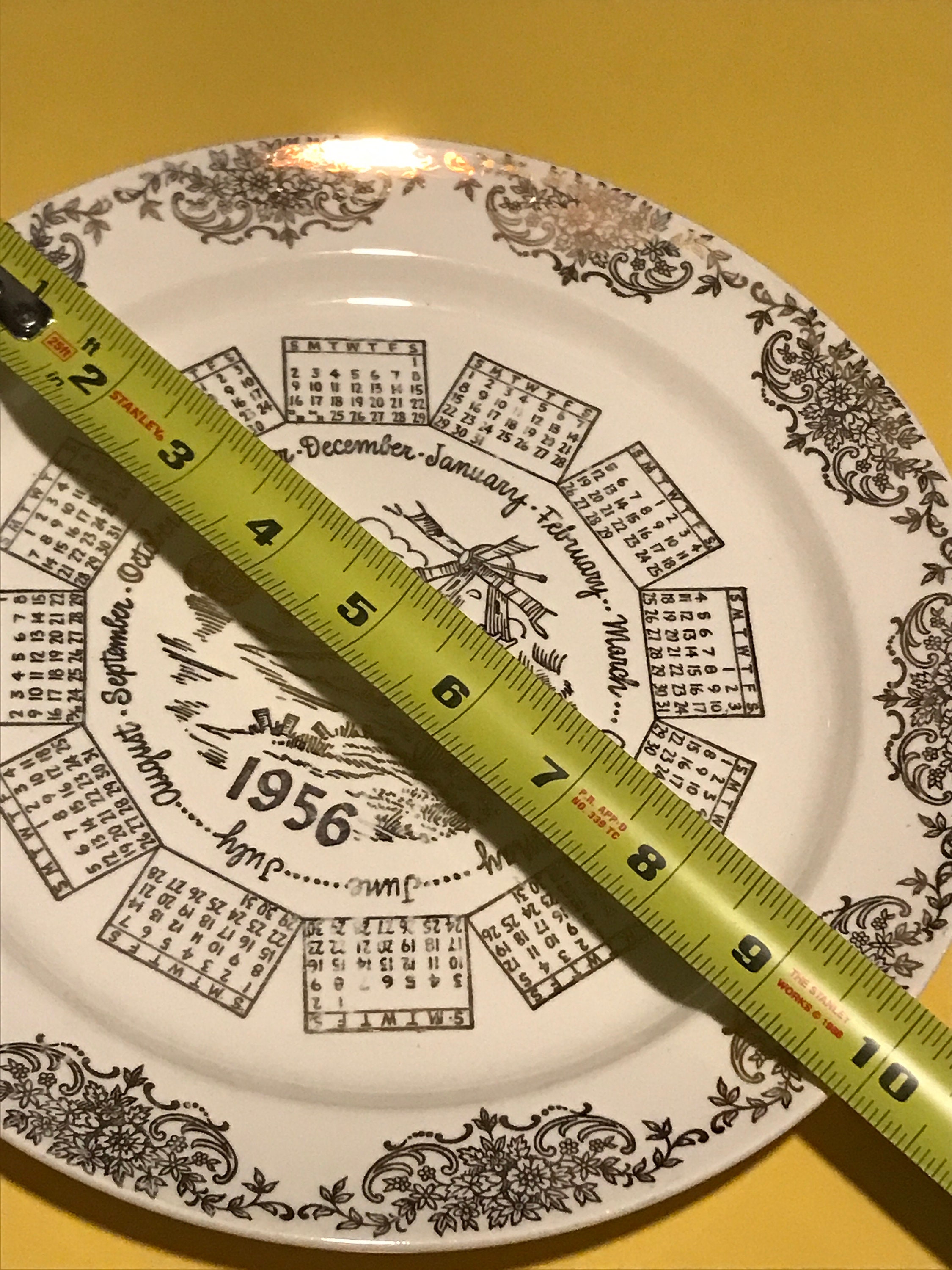 Vintage MCM Wall Decor Full Calendar Year Plates With Gold Stamping by ...