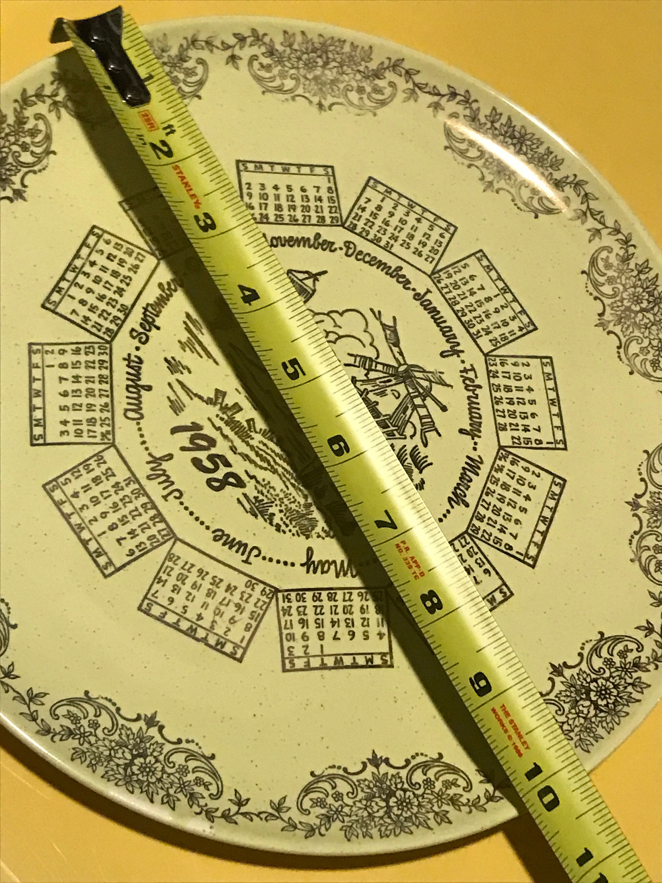 Vintage MCM Wall Decor Full Calendar Year Plates With Gold Stamping by ...