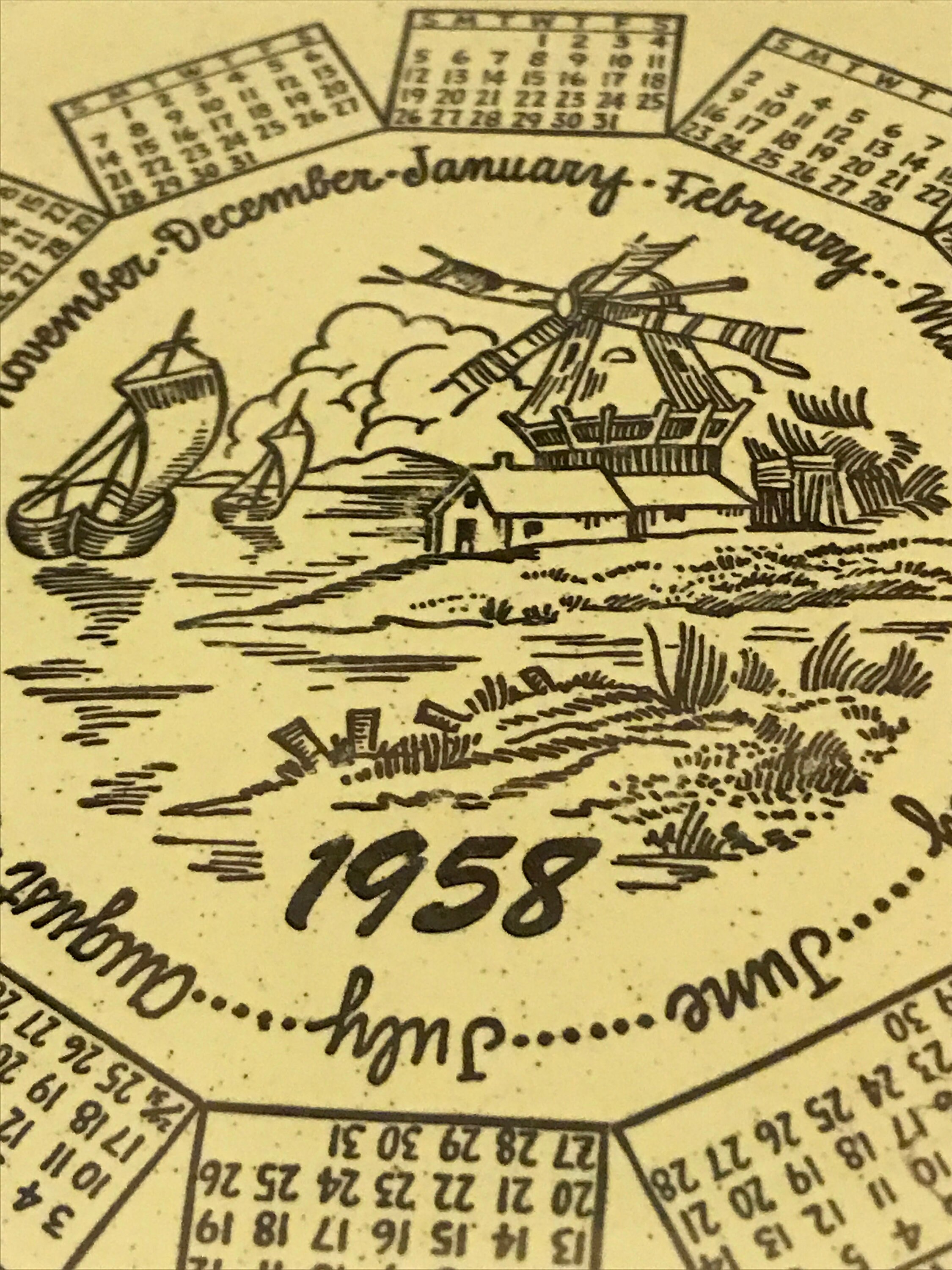 Vintage MCM Wall Decor Full Calendar Year Plates With Gold Stamping by ...