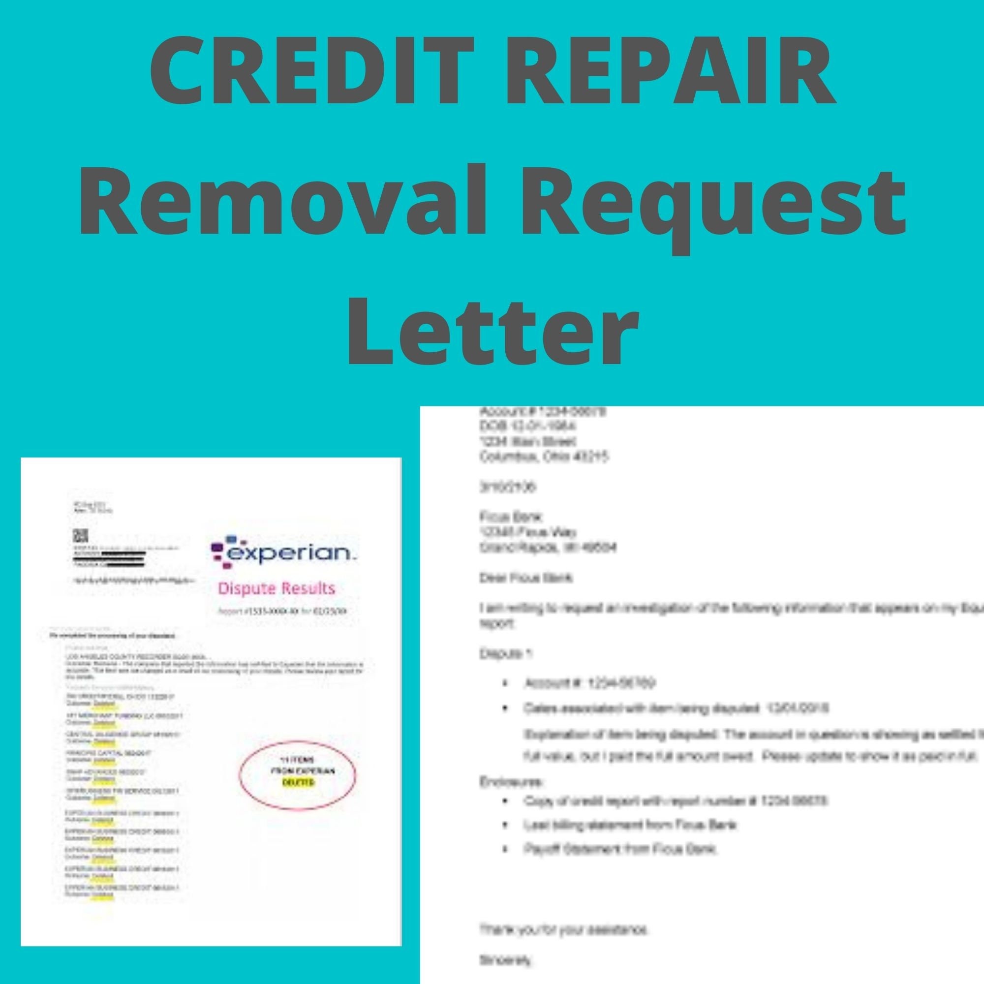 Credit Removal Request Letters - Etsy